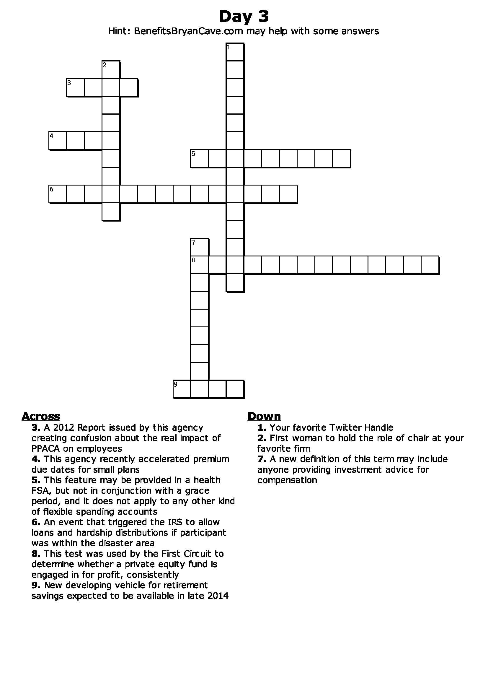 National Employee Benefits Day Crossword Puzzle 3 Bryan Cave Leighton Paisner national-employee-benefits-day-crossword-puzzle-3-bryan-cave-leighton-paisner
